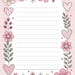 Floral Heart Stationery Paper | Printable Lined and Blank Pages ...
