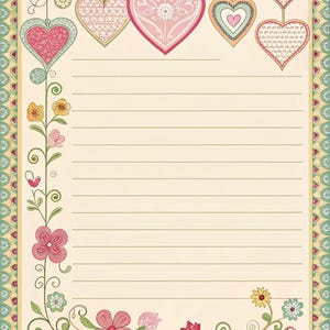 Romantic Heart Junk Journal Pages | 30 Love Writing Paper Valentine ...
