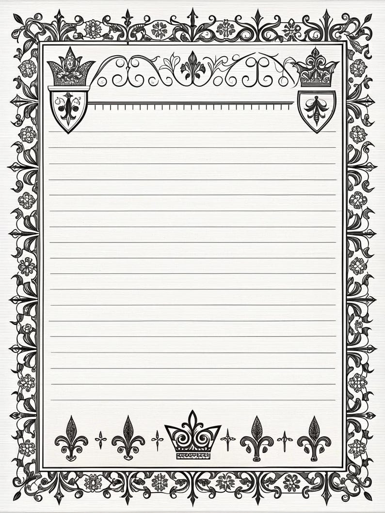 Gothic Lace Border Gothic Journal Pages Printable + Dark Academia + 25 ...