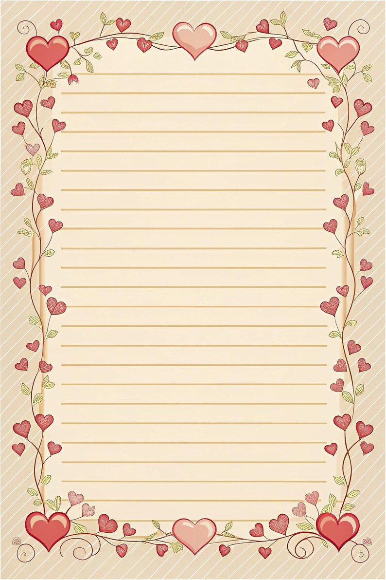 Romantic Stationery: Lined Journal Paper (2x3 Inch PDF) - Etsy