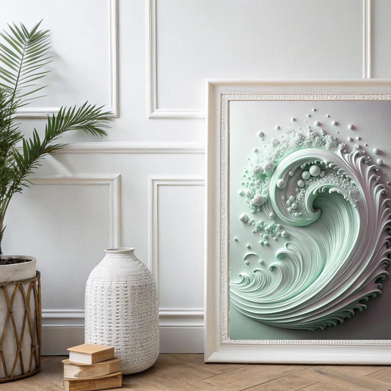 5 Digital Poster of 3D Plaster Molding, White Gypsum Molding for ...