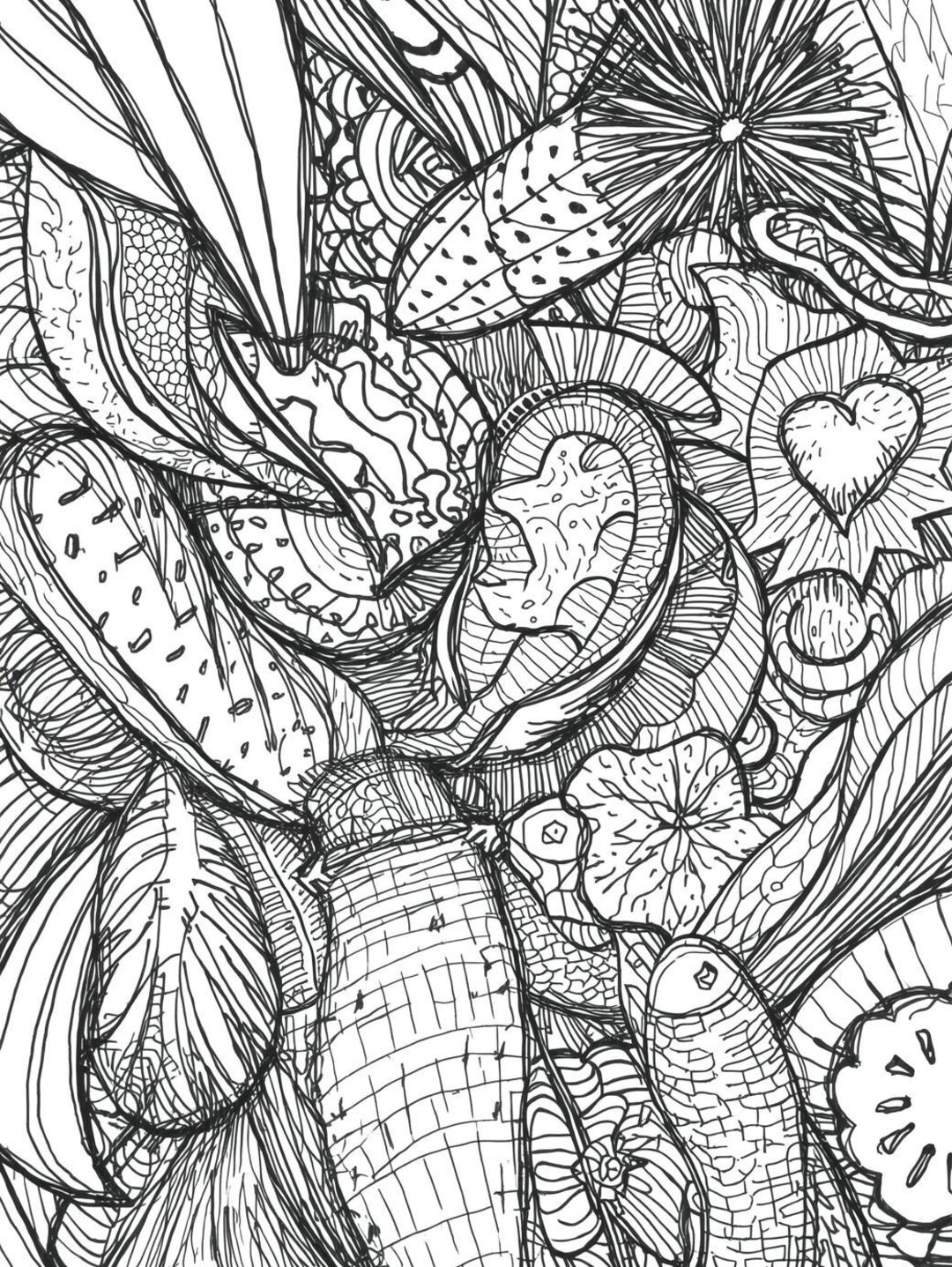 Abstract Doodle Coloring Page: Modern Line Art (digital Download) - Etsy