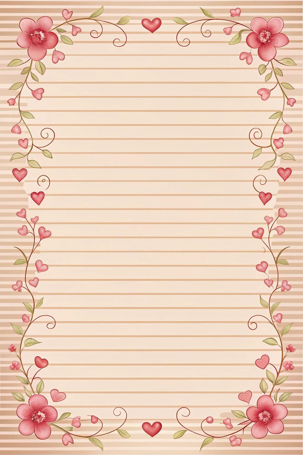 Romantic Stationery: Lined Journal Paper (2x3 Inch PDF) - Etsy