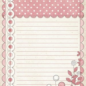 Pink Polka Dot Lined Writing Paper Printable | 40 Cute Journal Page ...