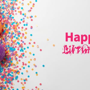 Colorful Balloons Birthday Card Set, Modern Celebration Art (digital ...