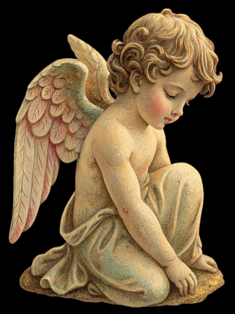 Cherub Art | Impasto Angel, 22 Warm Luminous Colors - Etsy