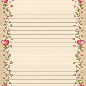 Floral Heart Lined Journal Pages: Printable Planner Inserts (PDF) - Etsy