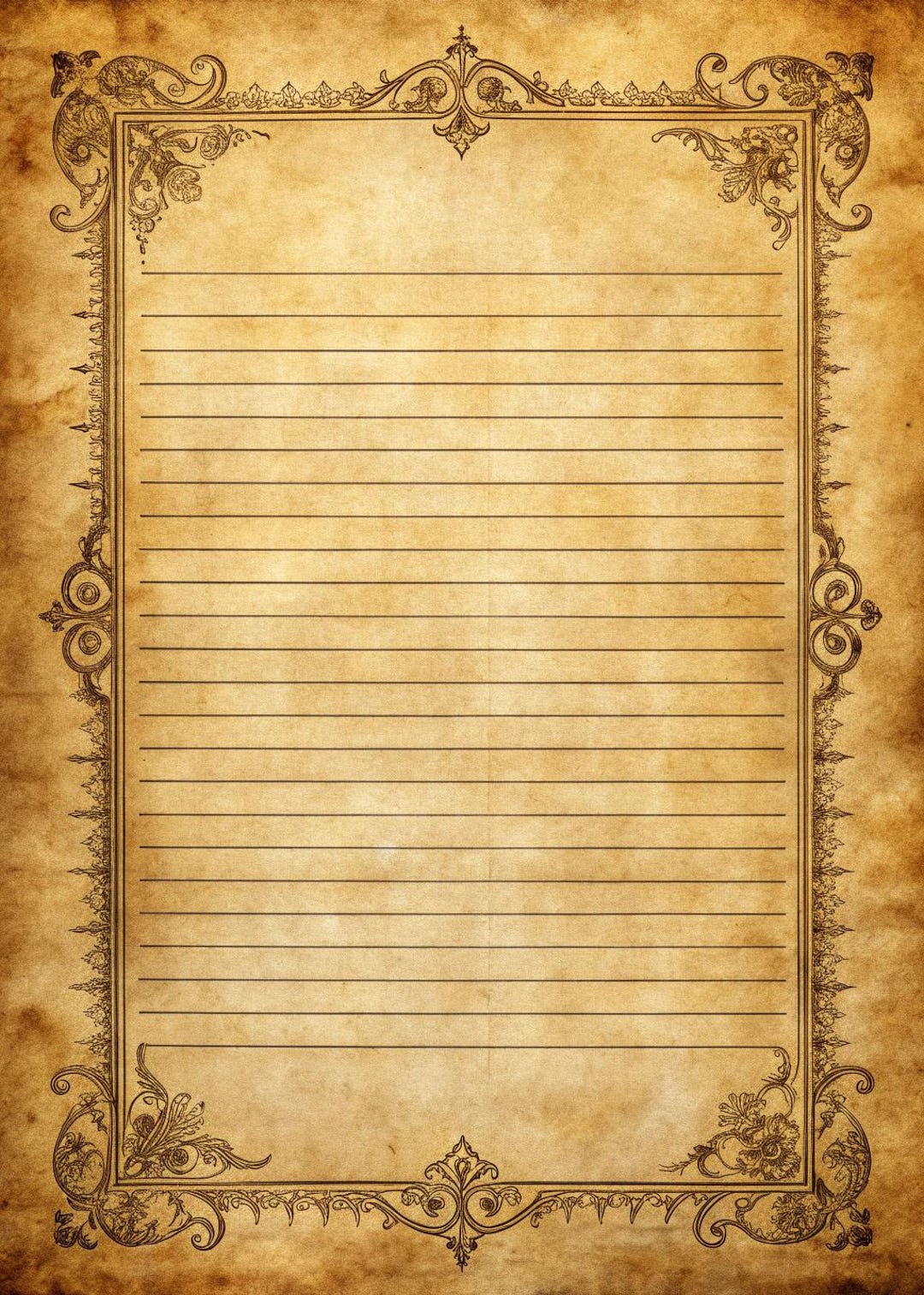 Victorian Blank Parchment Pages: Vintage Covers, Printable Stationery ...