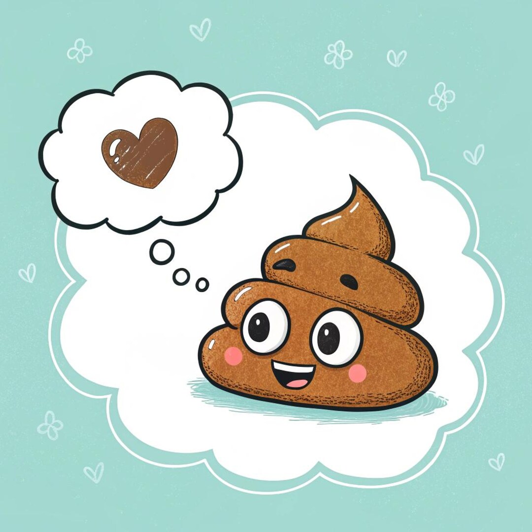 28 Digital PDF Files Funny Poop Emoji in Clouds With Bubbles Cartoon ...