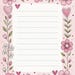 Valentine Floral Writing Paper, Pink Heart Stationery (digital Download ...