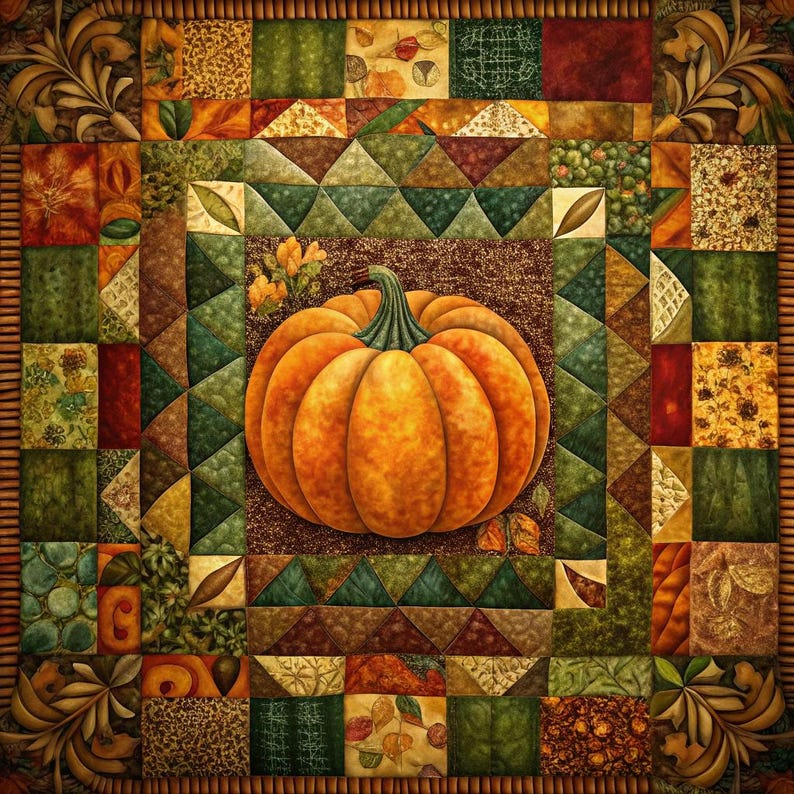 Pumpkin Patch Quilt Printable Set | Halloween Home Decor (PDF Download ...