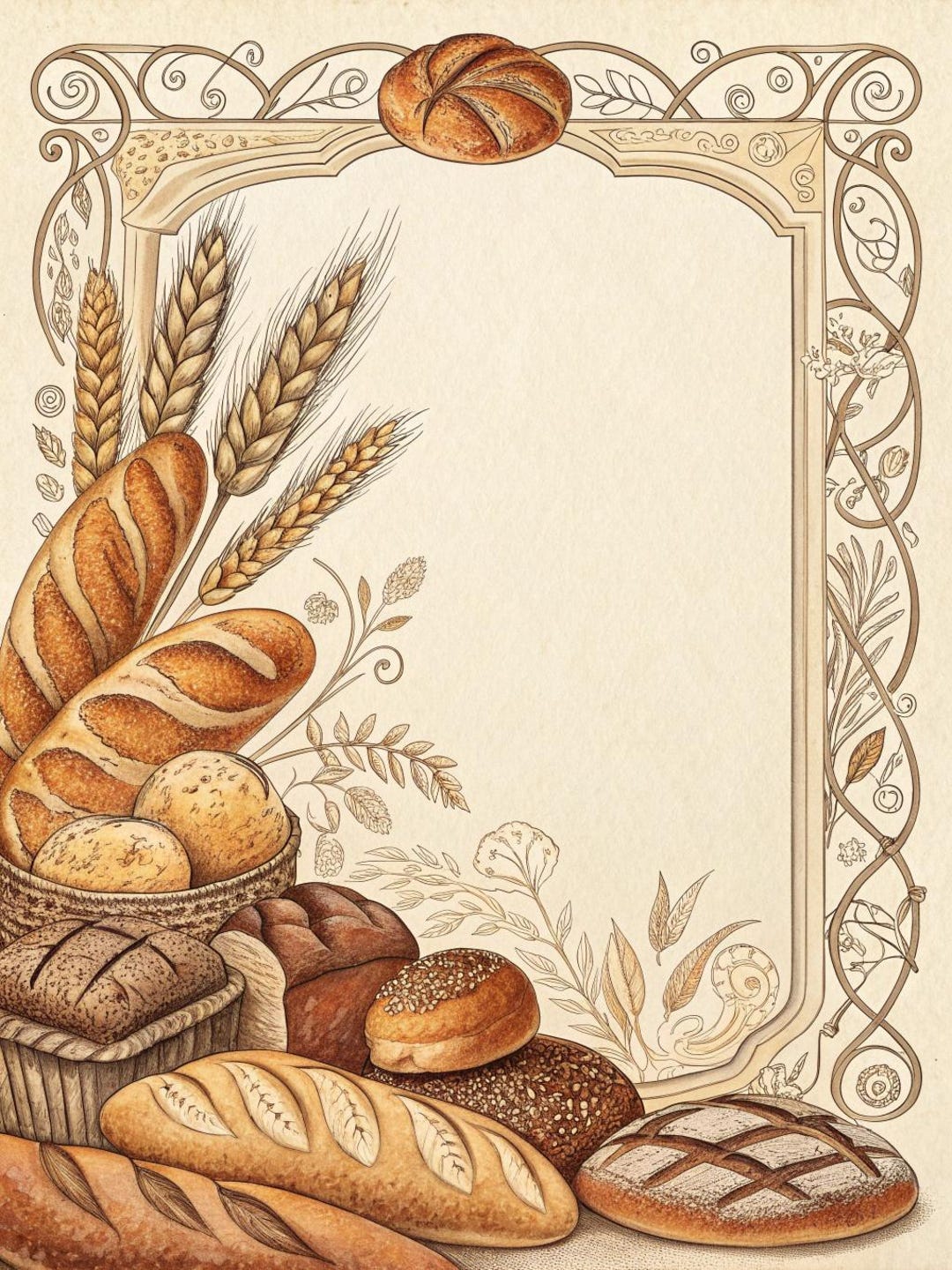 Bread Recipe Pages Printable, Bakery Recipe Journal, Vintage Bread ...