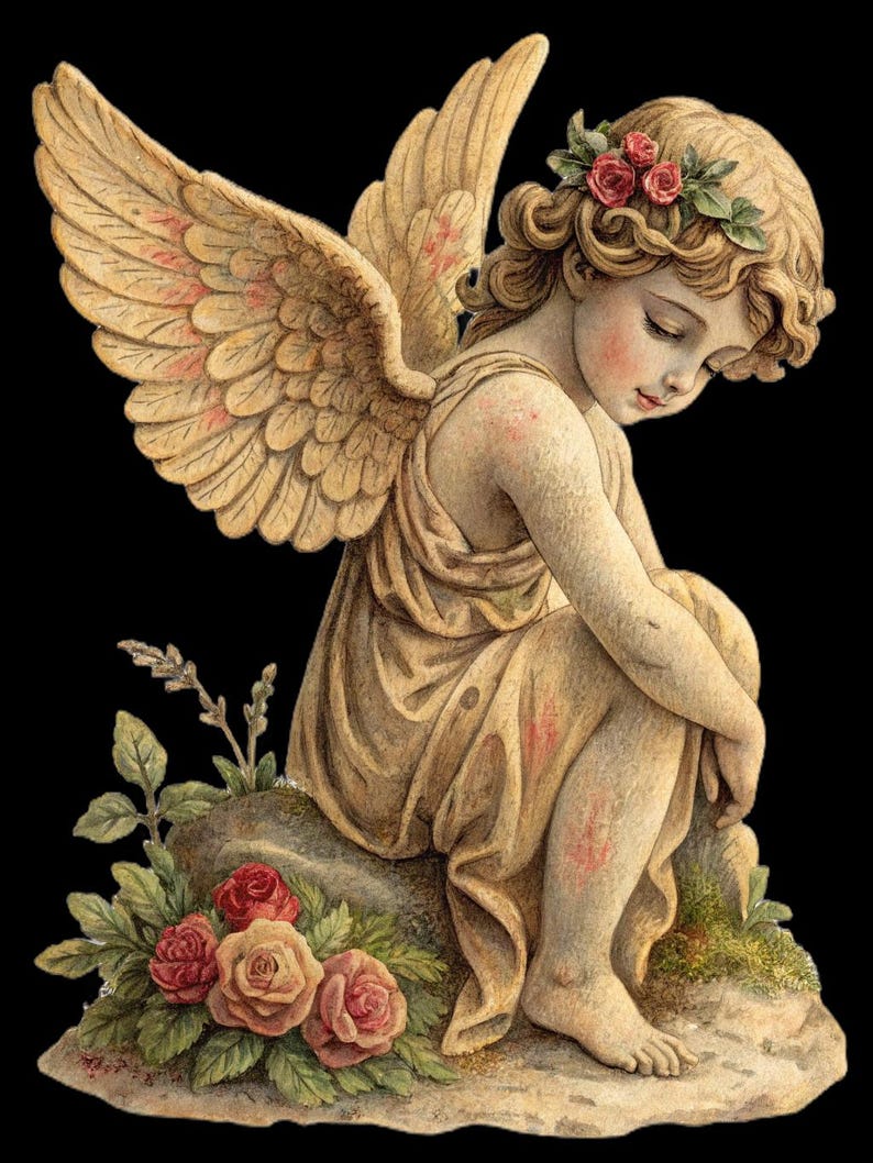 Cherub Art | Impasto Angel, 22 Warm Luminous Colors - Etsy