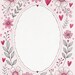 Valentine Floral Writing Paper, Pink Heart Stationery (digital Download ...