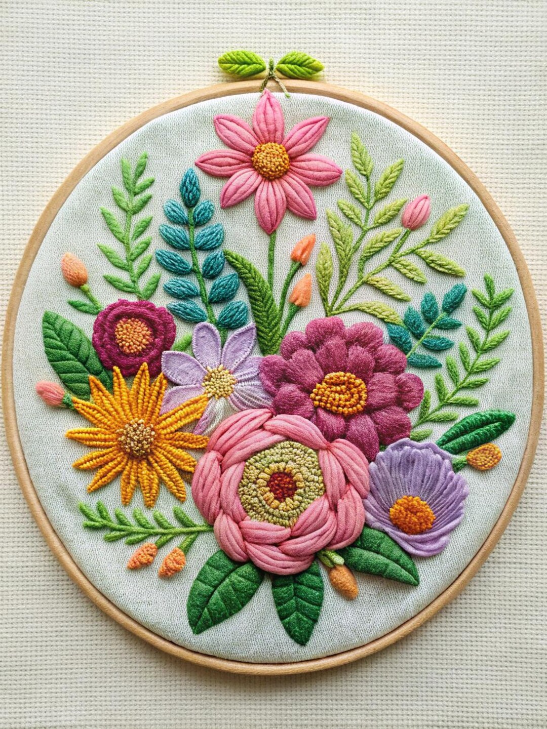 12 Hand Embroidery Art, Floral Embroidery Print, Embroidered Flowers ...
