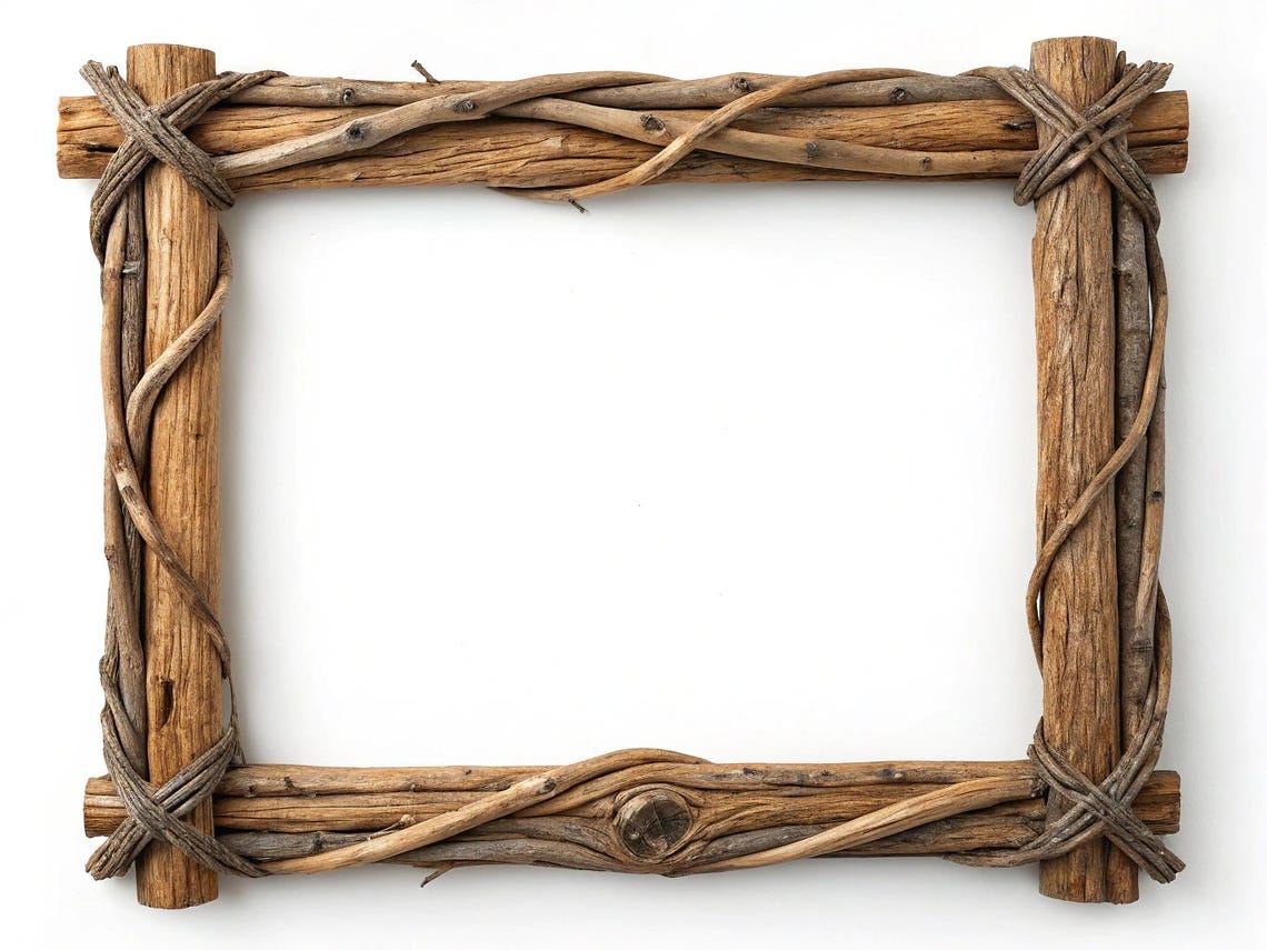 Rustic Wood Frame Clipart Set: Scrapbook & Wall Art (PNG Digital ...