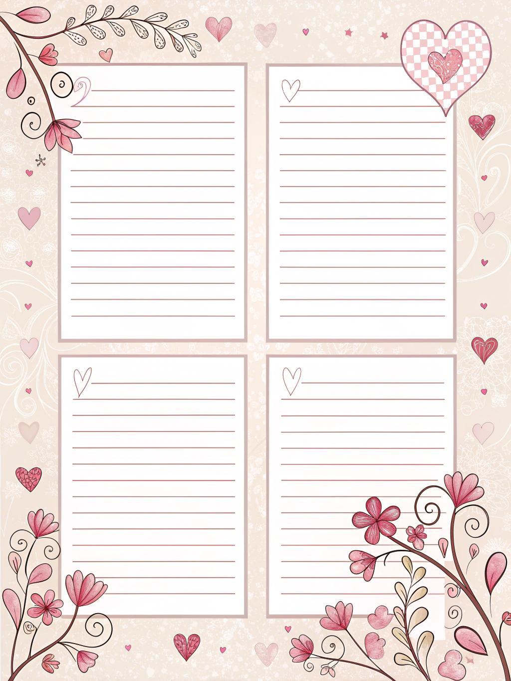 Rose Lined Writing Paper | Floral Stationery, Scrapbooking (A4 & US ...