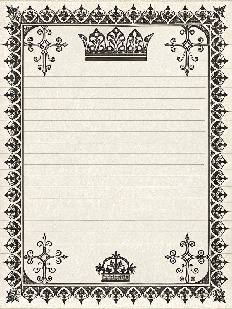 Gothic Lace Border Gothic Journal Pages Printable + Dark Academia + 25 ...