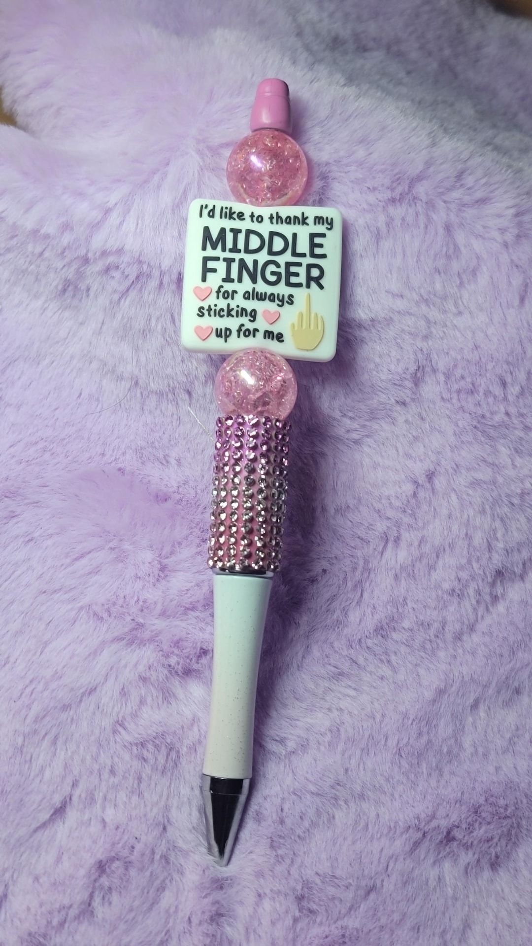 Middle Finger Humor Bling Custom Ballpoint Pen - Etsy