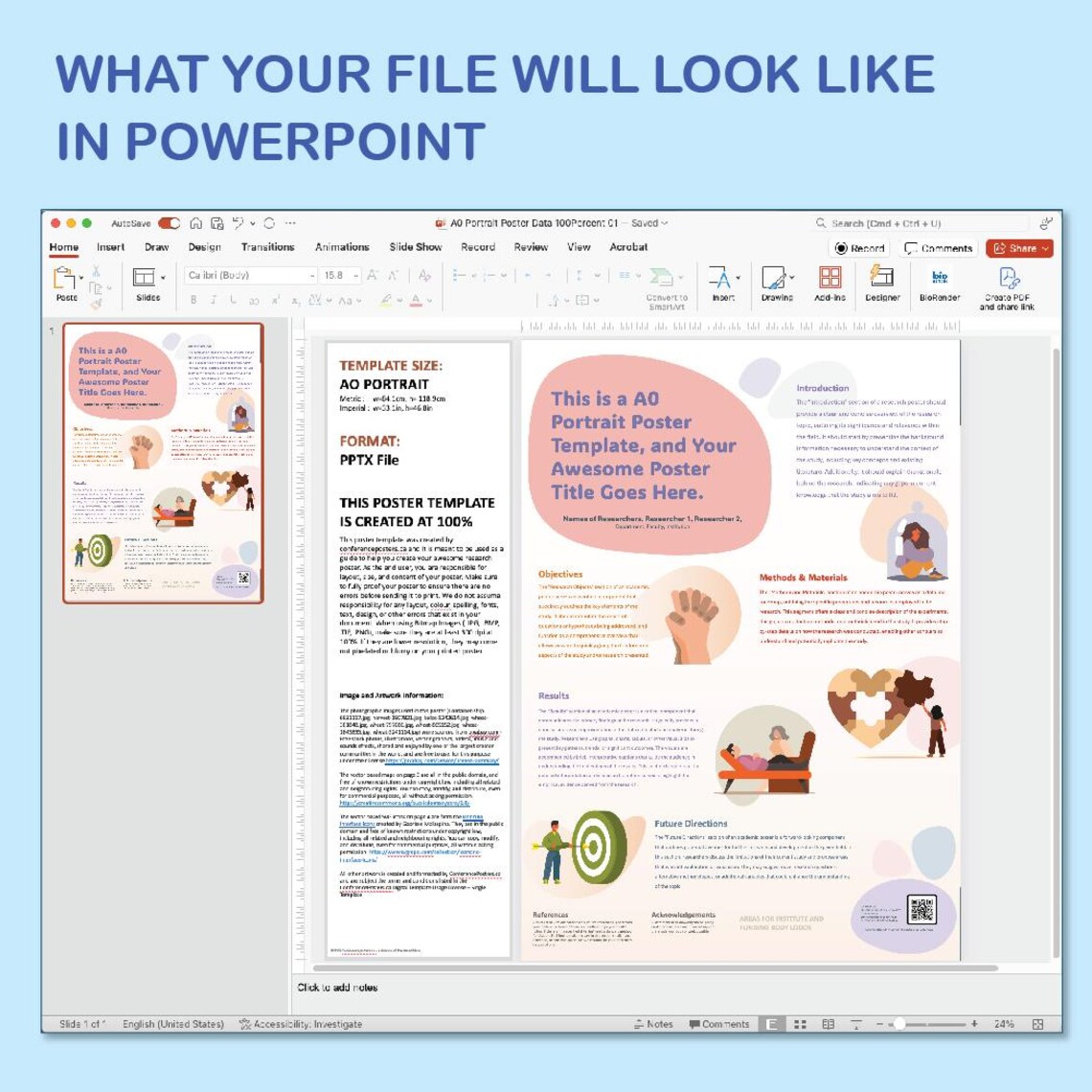 A0 Academic/research Poster Powerpoint Template | A0 Portrait | Digital ...