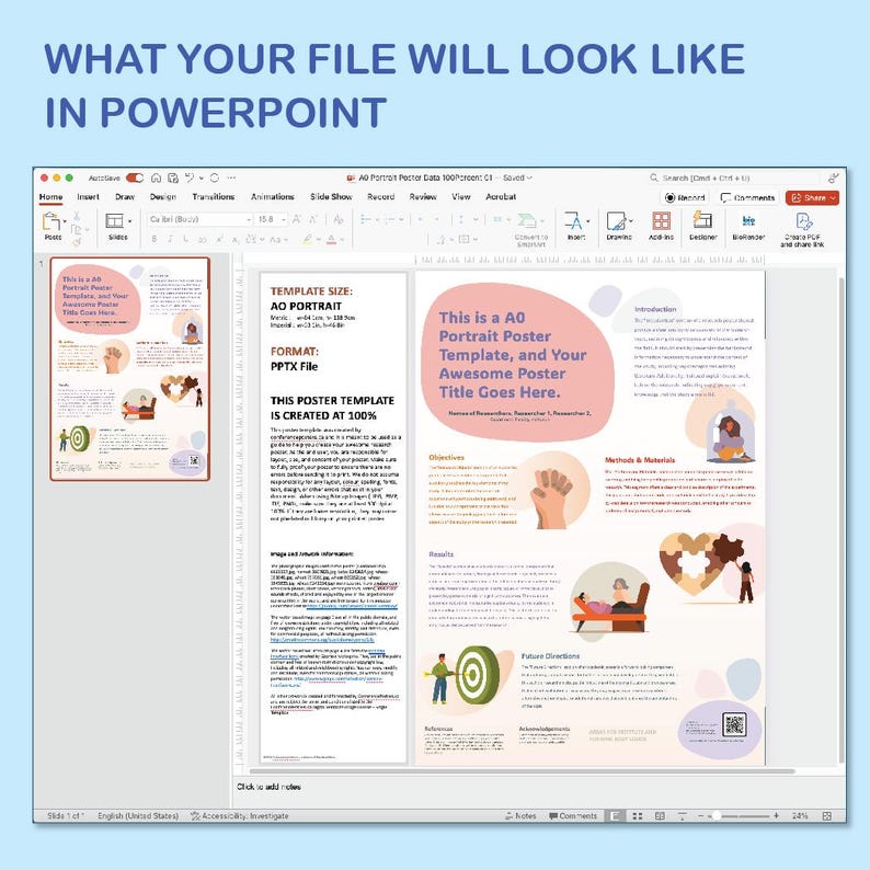 A0 Academic/research Poster Powerpoint Template | A0 Portrait | Digital ...