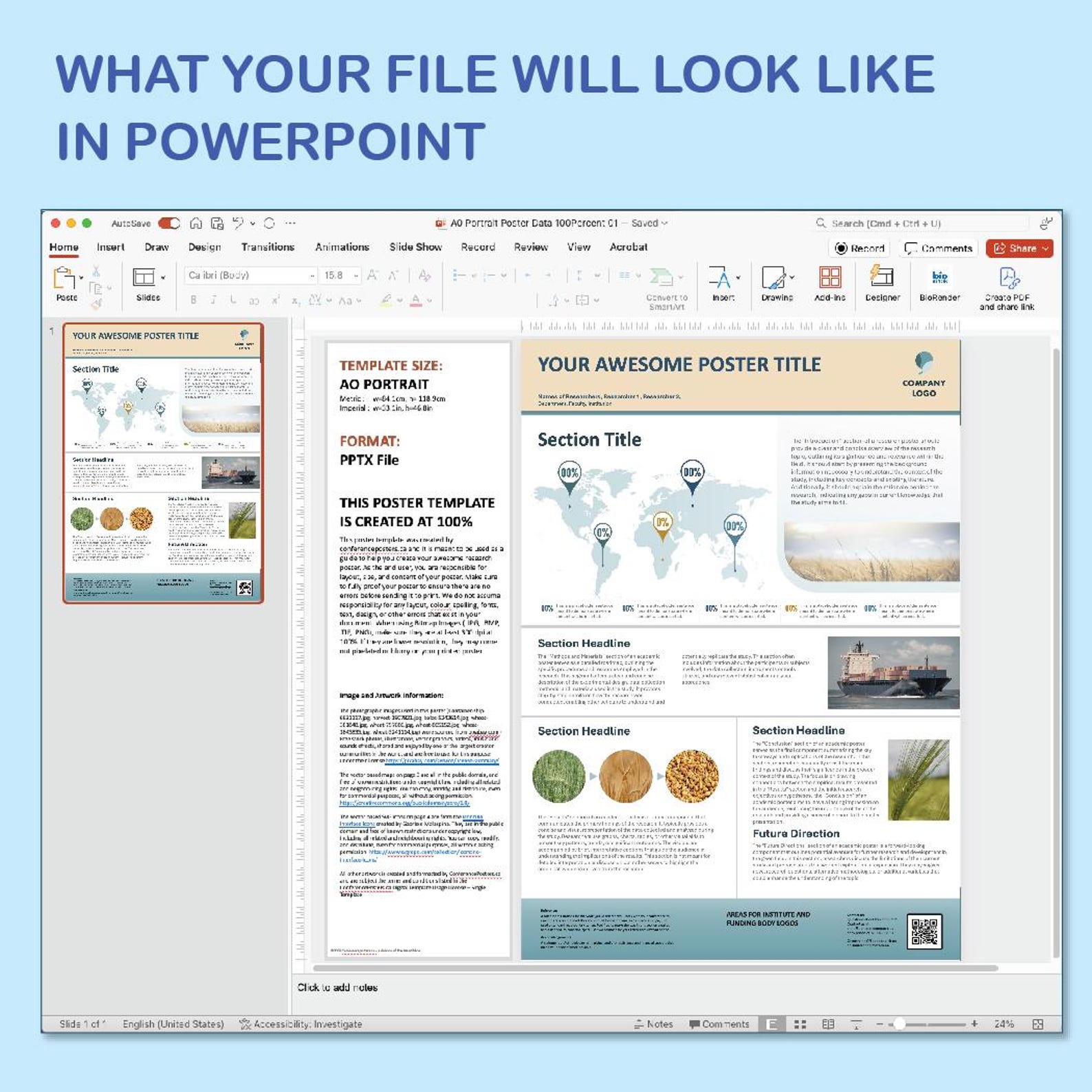 A0 Academic/research Poster Powerpoint Template | A0 Portrait | Digital ...