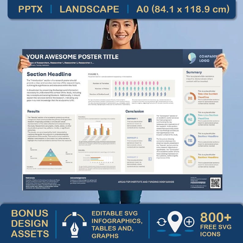 A0 Landscape Academic/research Poster Powerpoint (PPTX) Template ...