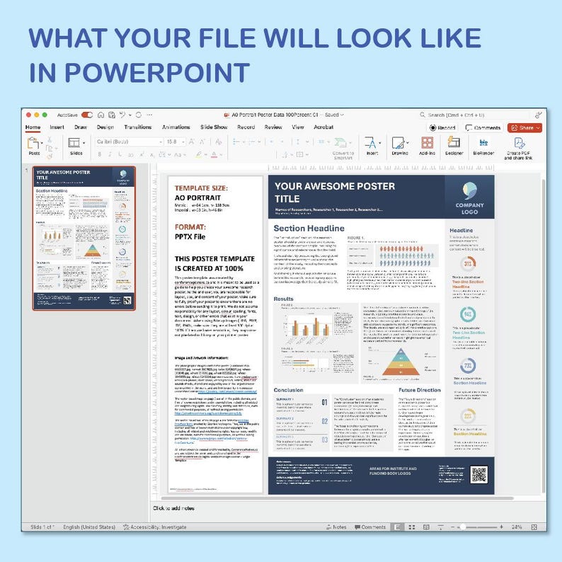 A0 Academic/research Poster Powerpoint Template | A0 Portrait | Digital ...