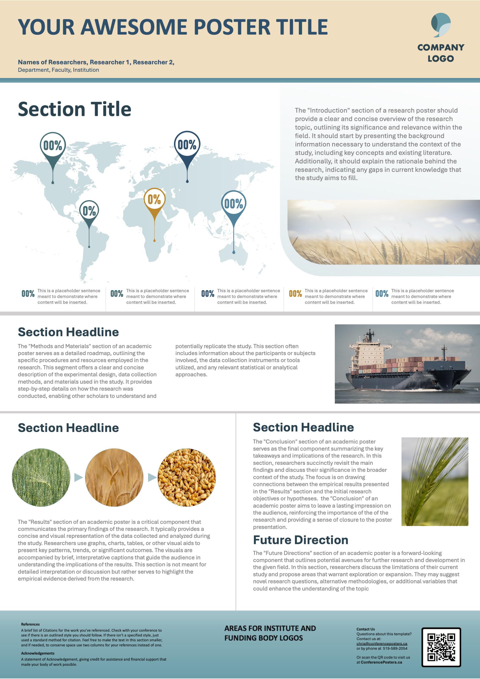 A0 Academic/research Poster Powerpoint Template | A0 Portrait | Digital ...
