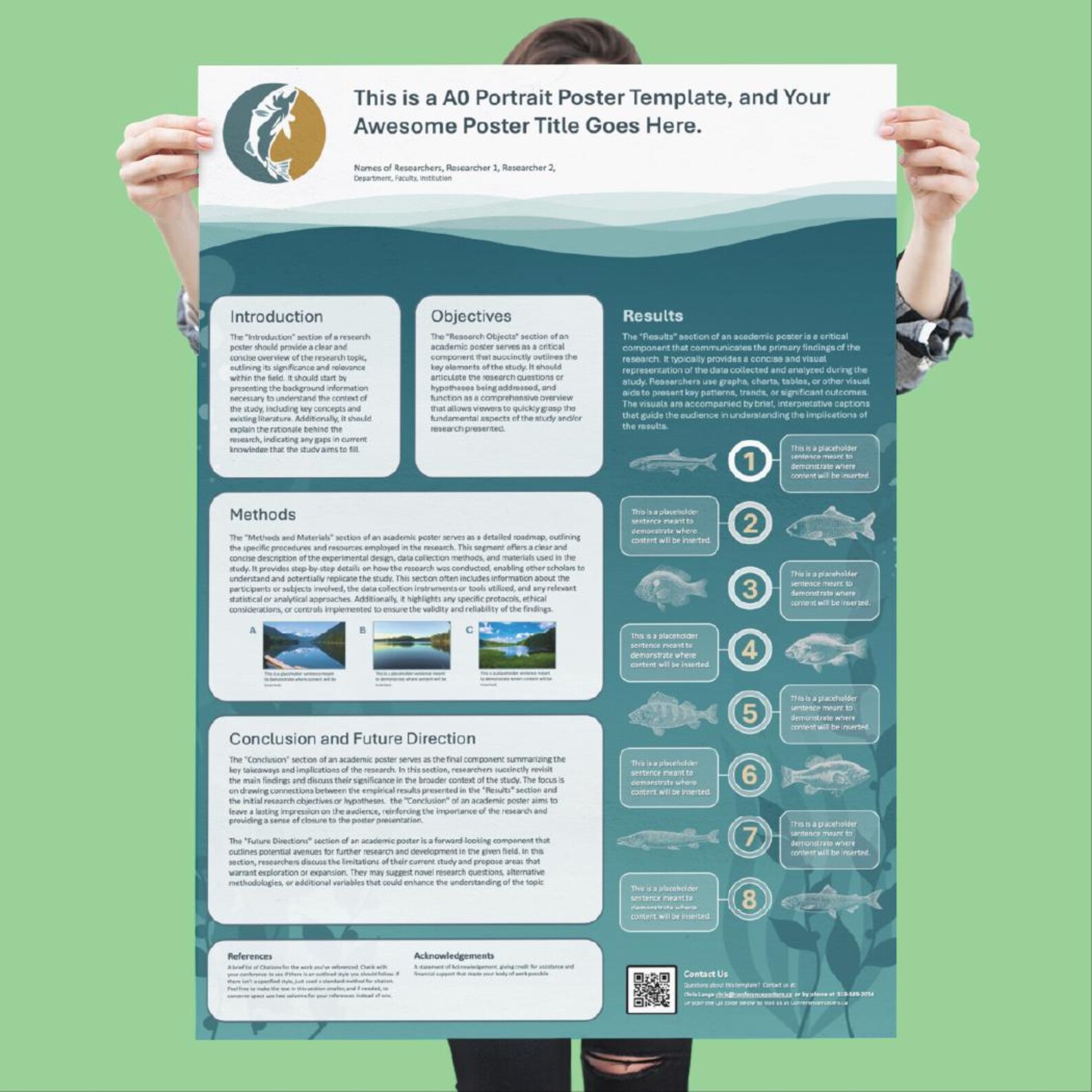 A0 Academic/research Poster Powerpoint Template | A0 Portrait | Digital ...