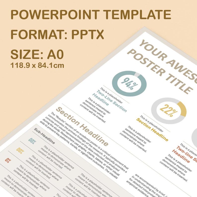 A0 Academic/research Poster Powerpoint Template | A0 Portrait | Digital ...