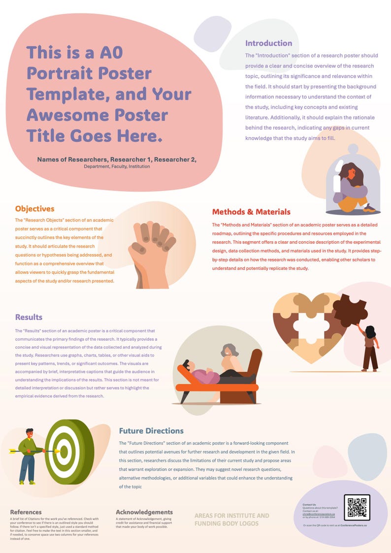 A0 Academic/research Poster Powerpoint Template | A0 Portrait | Digital ...