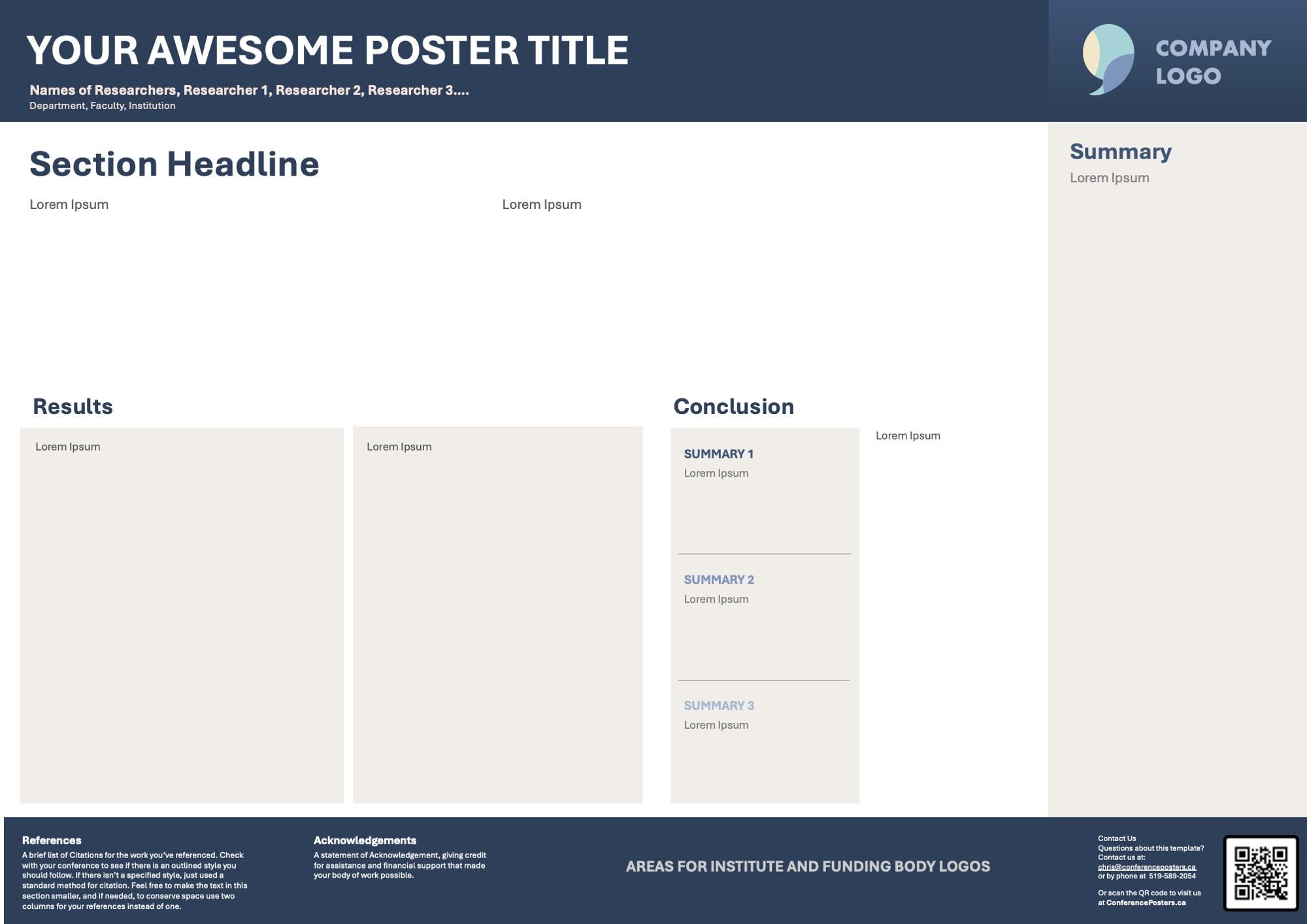 A0 Landscape Academic/research Poster Powerpoint (PPTX) Template ...