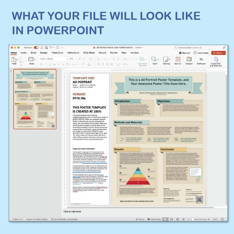 A0 Academic/research Poster Powerpoint Template | A0 Portrait | Digital ...