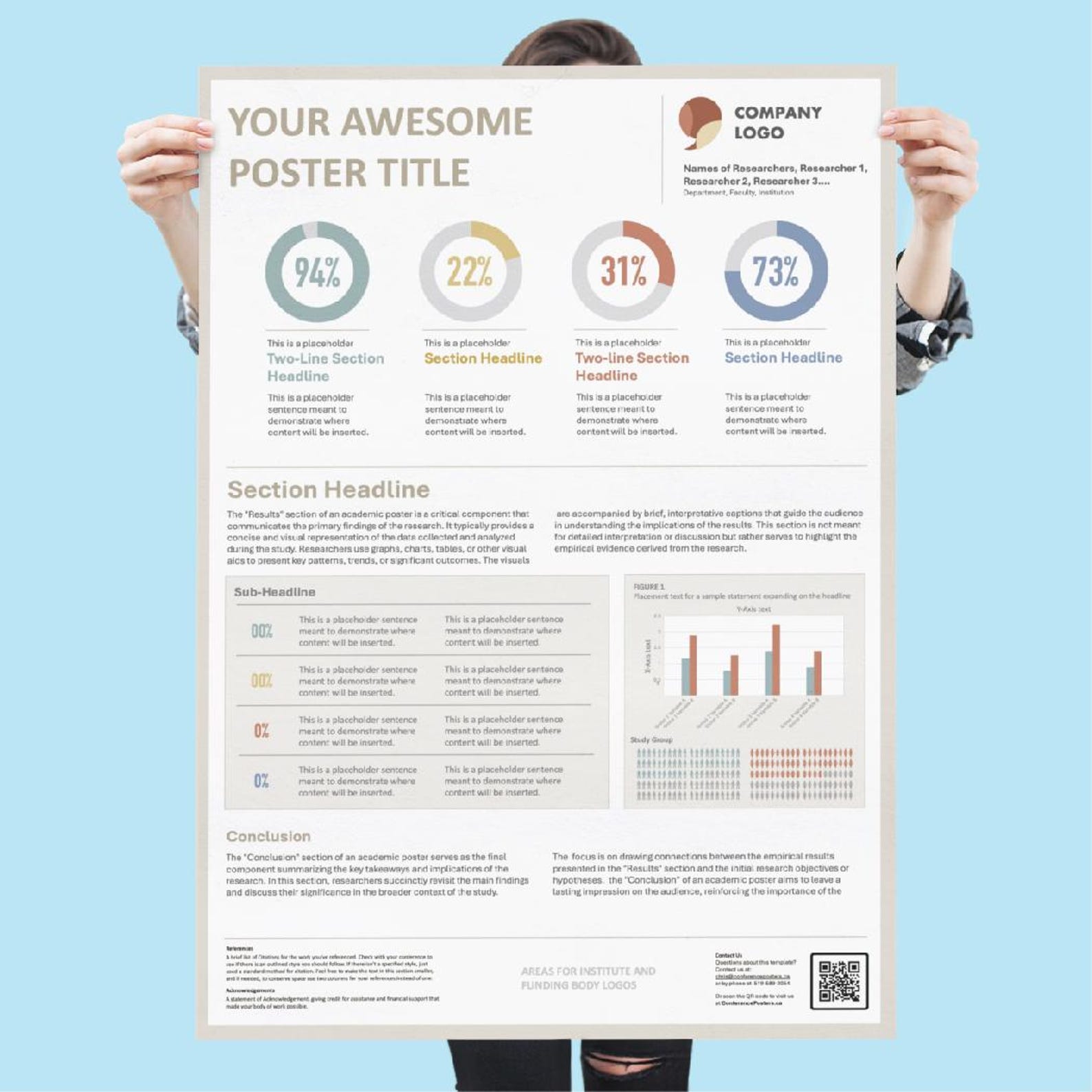 A0 Academic/research Poster Powerpoint Template | A0 Portrait | Digital ...
