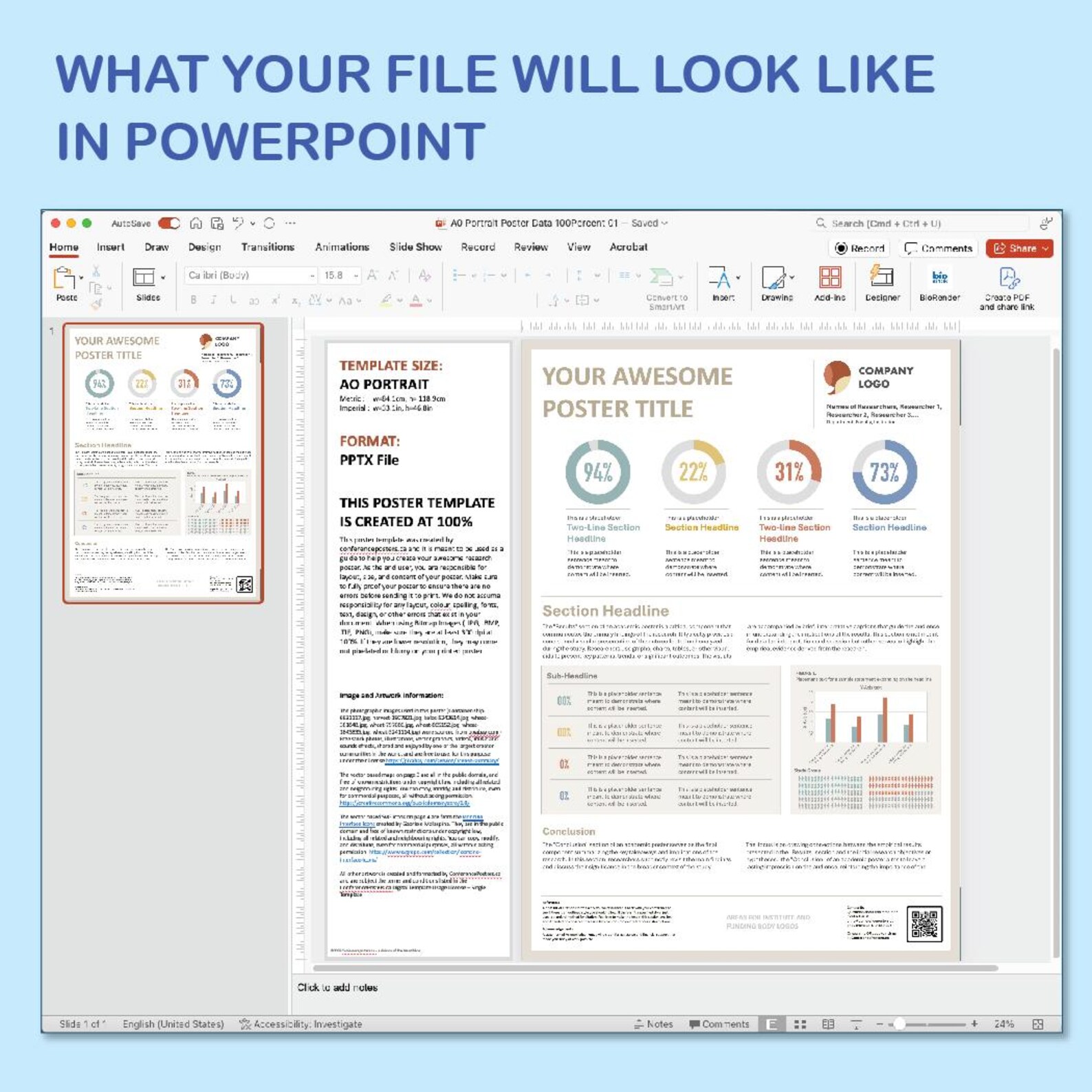 A0 Academic/research Poster Powerpoint Template | A0 Portrait | Digital ...