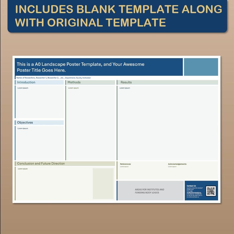 A0 Landscape Academic/research Poster Powerpoint (PPTX) Template ...
