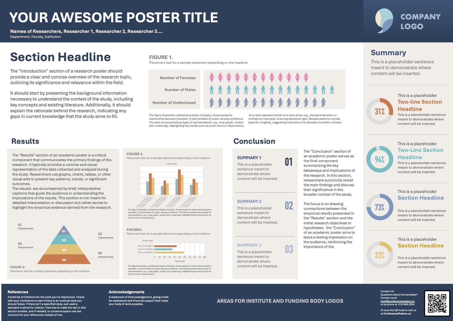 A0 Landscape Academic/research Poster Powerpoint (PPTX) Template ...