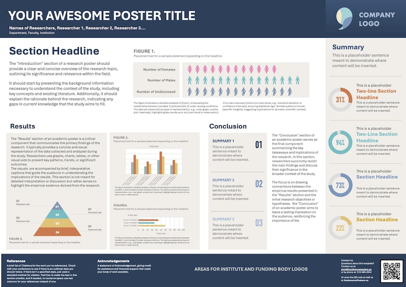 A0 Landscape Academic/research Poster Powerpoint (PPTX) Template ...