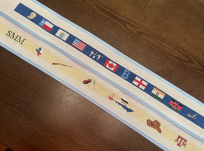 Custom Needlepoint Belt Canvas | Hand-painted 18 Mesh Canvas ...
