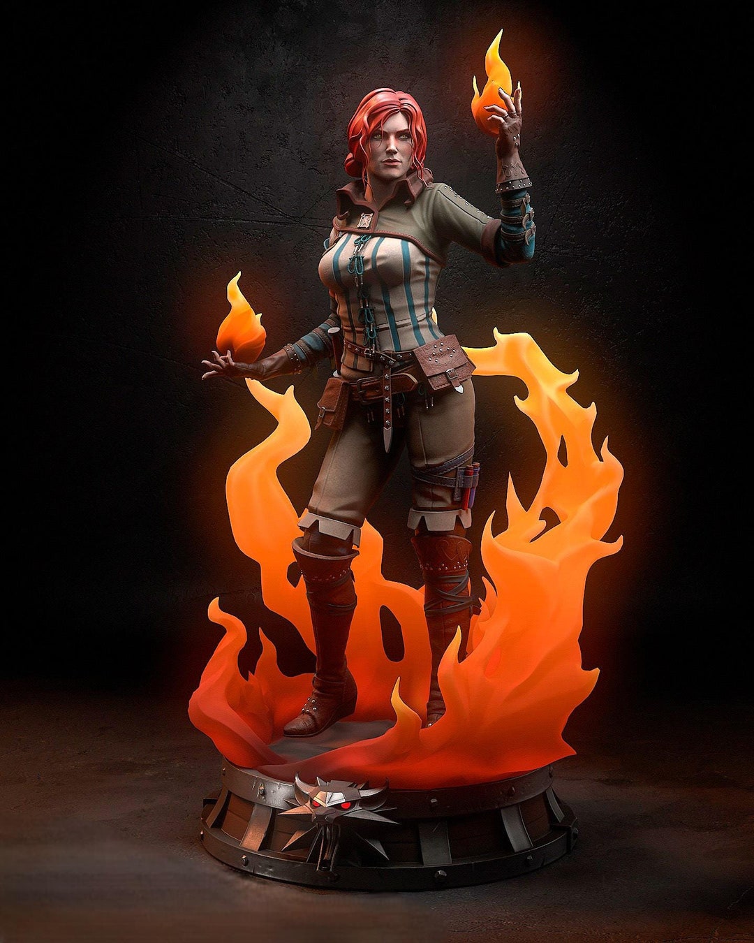 Triss Merigold With Flame Painted | Action Figure Inspired by the Witcher - Etsy