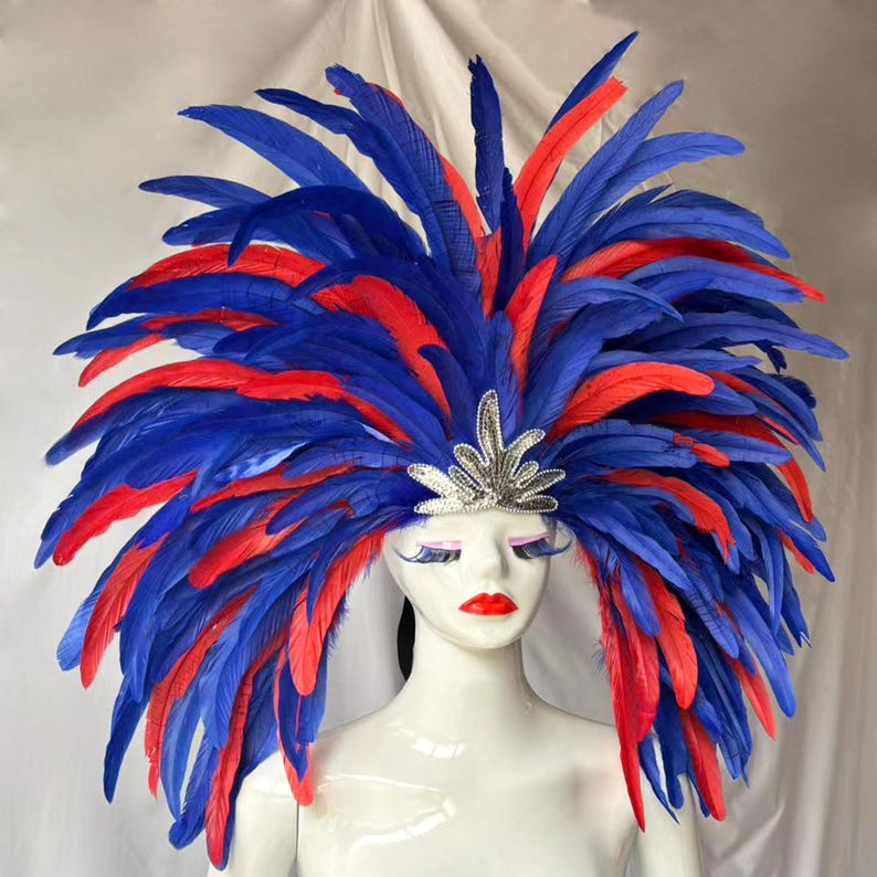 Carnvial Feather Headpiece /shoulder Collar Epaulette /showgirl ...