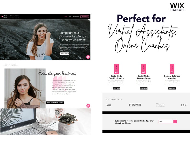 WIX Template, WIX Website Template, Virtual Assistant, WIX, Online ...