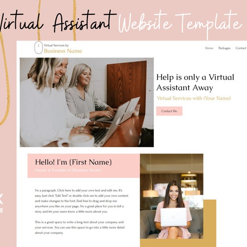 Virtual Assistant Website Template Wix Template Online - Etsy
