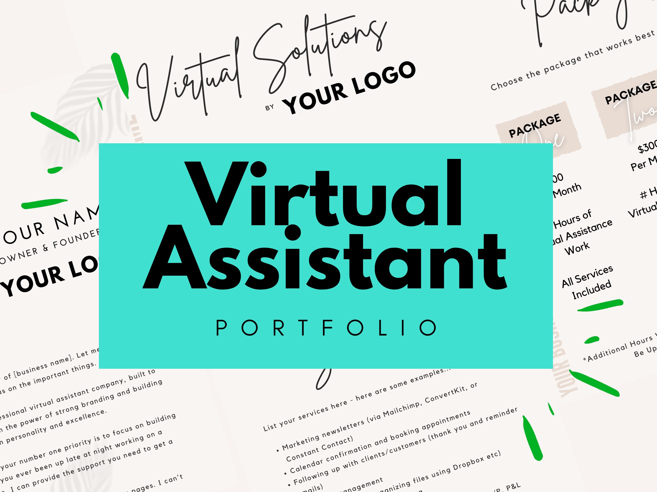 Virtual Assistant Portfolio Template, Portfolio Template, Canva ...