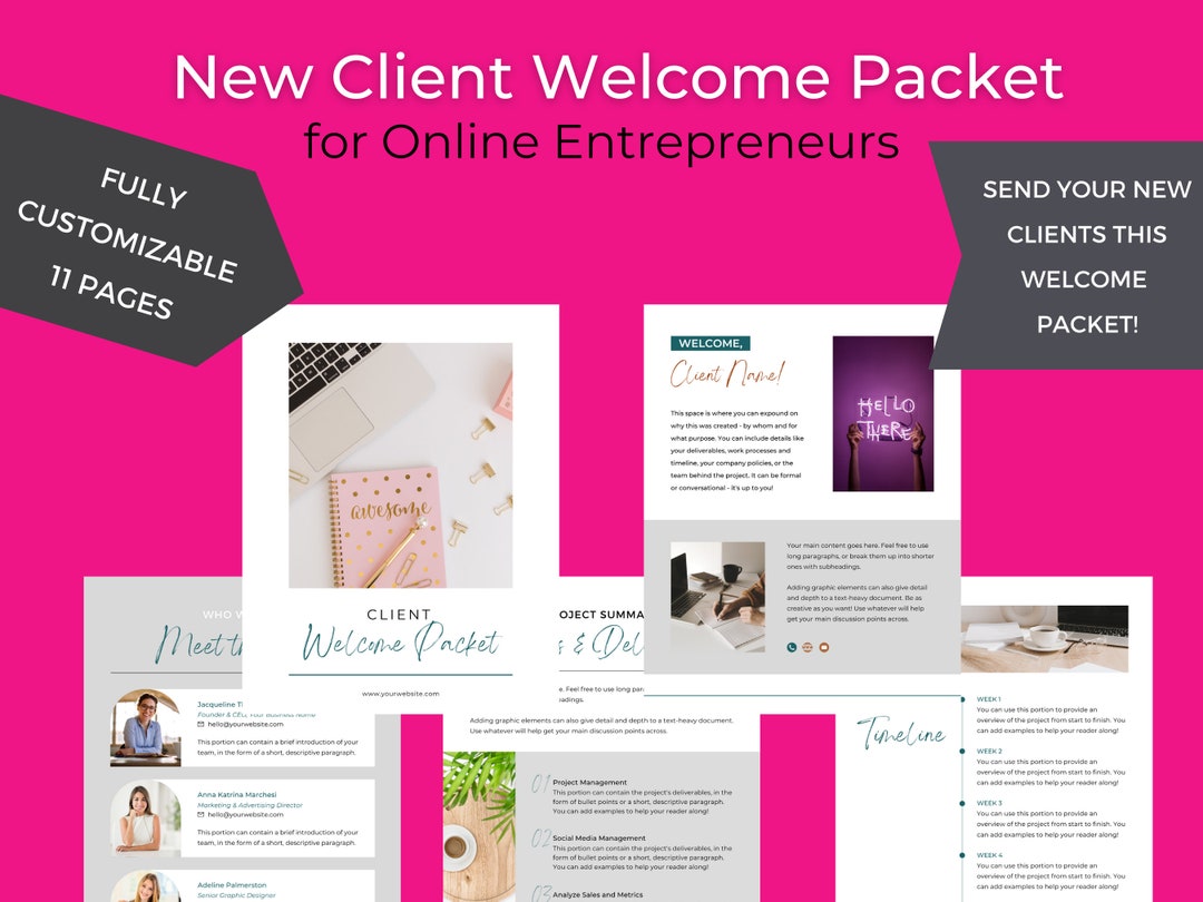 Client Welcome Packet Template, Virtual Assistant Welcome Packet ...