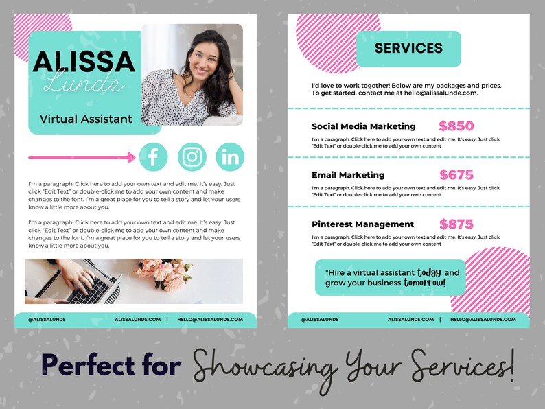 Media Kit, Virtual Assistant Media Kit, Services Media Kit, Online ...