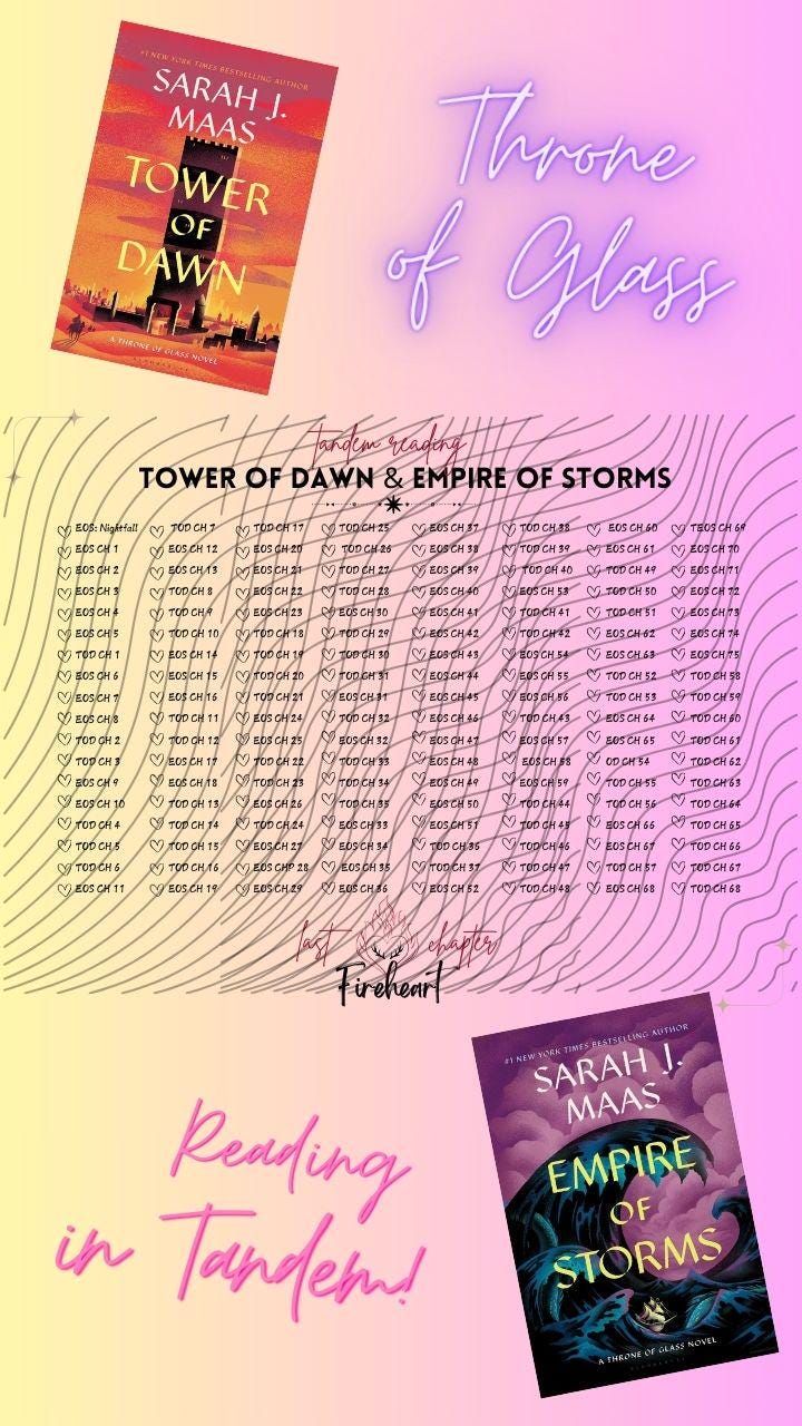 Throne of Glass Series - Tandem Reading - EOS & TOD - Empire of Storm and Tower of Dawn Reading ...