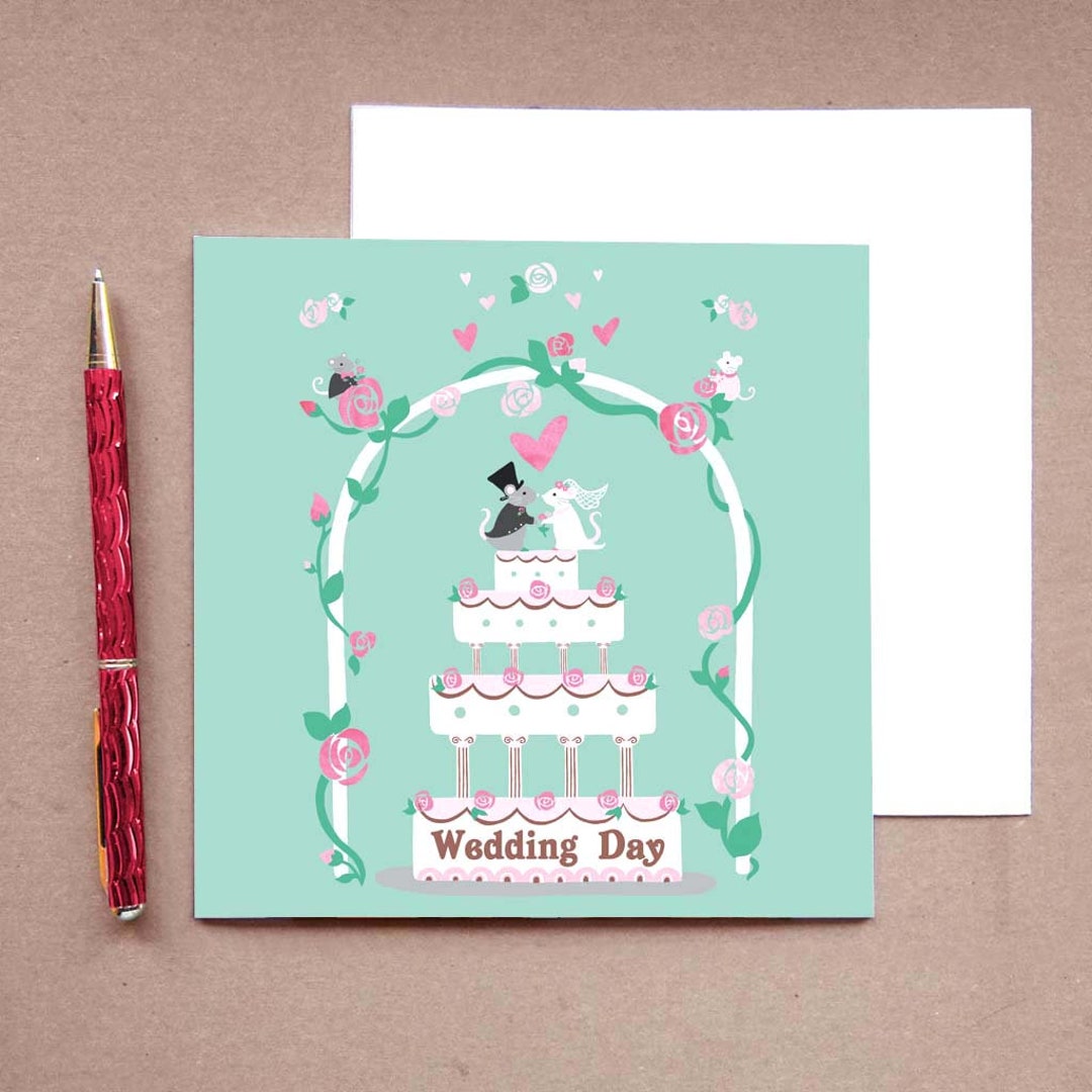 Mouse Wedding Card - Mice Wedding Card - Animal Engagement Card - Mouse ...