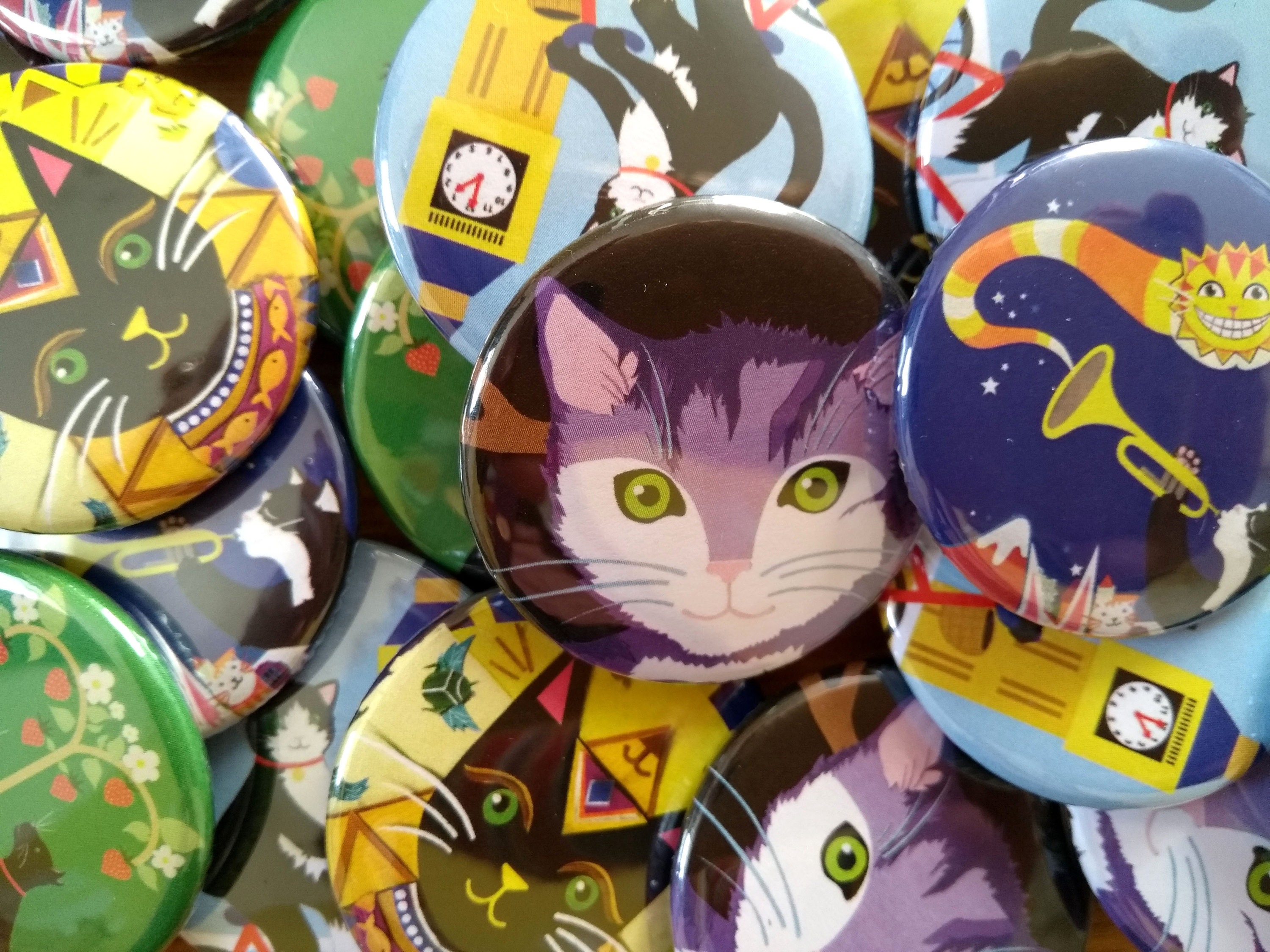 Cat Badge Pin Cute Badge Pin Animal Badge Pin Wearable | Etsy